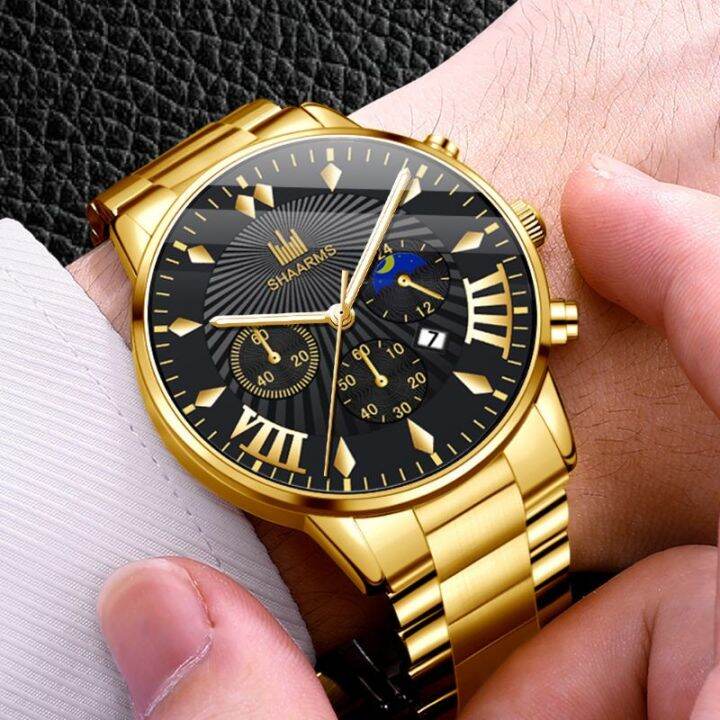 Jam Tangan Pria Anti Air Original Sharms Arloji Cowok Besi Stainless ...