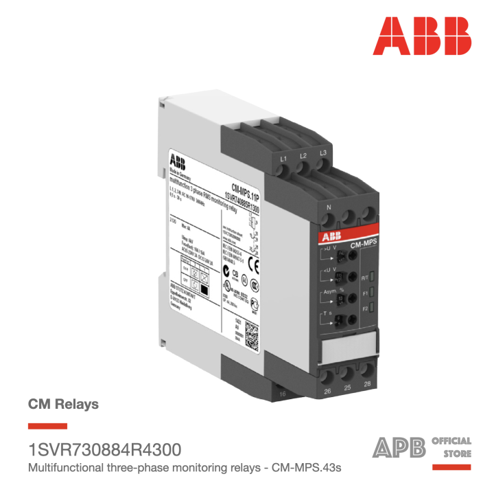 ABB CM-MPS.43S Three-phase monitoring relay แรงดันไฟเลี้ยง 3x300-500 VAC (L-L) | Lazada.co.th