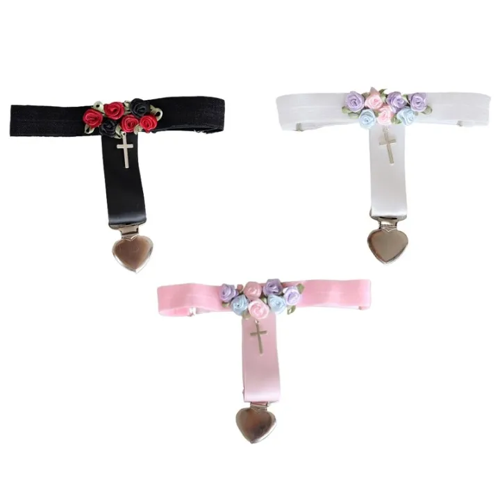 Thigh Garter Goth Heart Satin Garter Belt Lolita Garter Leg Loop Bands ...