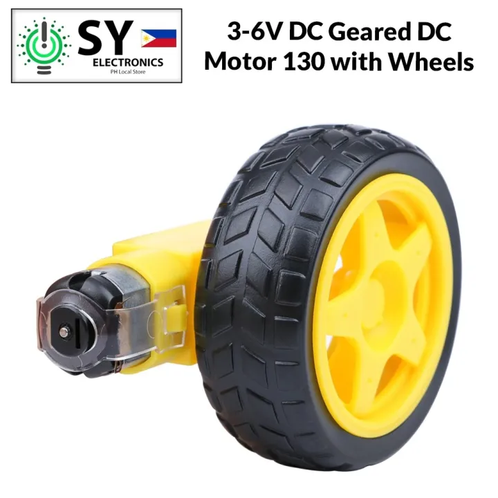 Geared DC Motor with Wheels 3V 6V 9V 12V DC Plastic Gear Dynamo 130 ...
