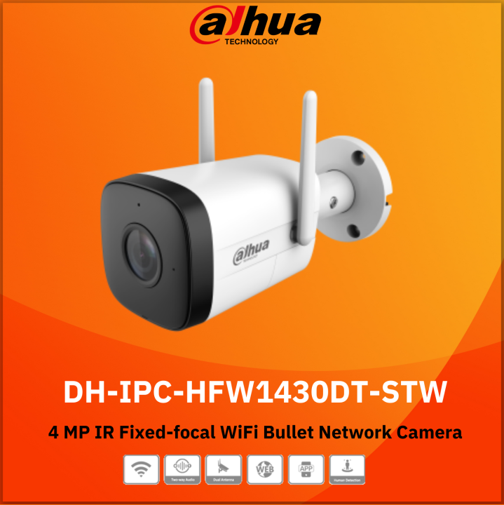 Dahua IPC-HFW1430DT-STW 4MP IR Fixed-focal WiFi Bullet Network Camera | Lazada PH