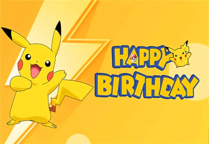 Pikachu Backdrops Yellow Theme Color Pocket Monster Background for Kids ...