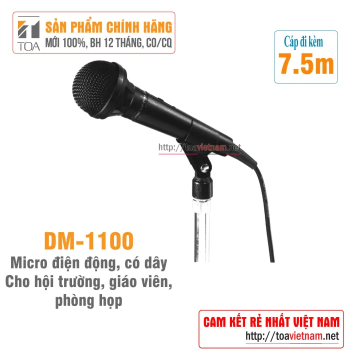 Micro cầm tay có dây, micro giáo viên, micro hội trường, Mic hát karaoke hay: TOA DM-1100 ...