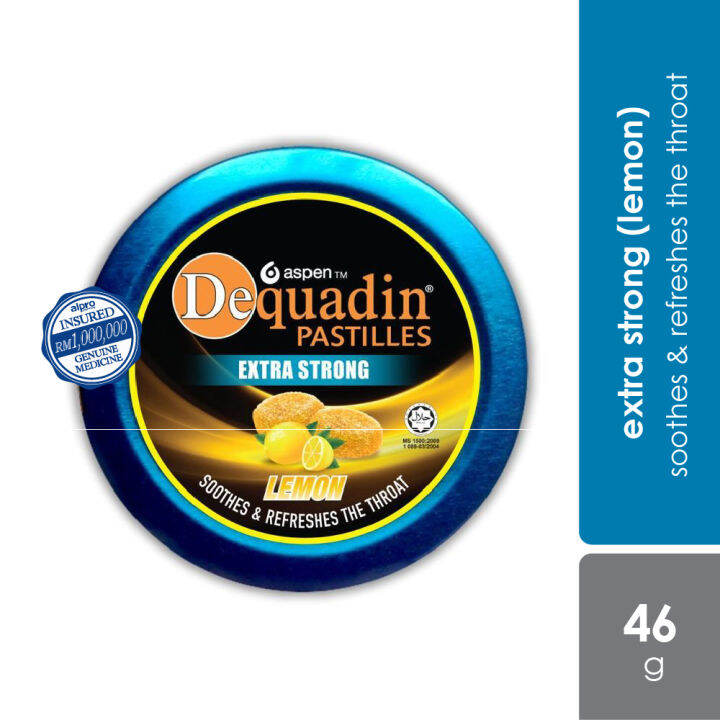 Alpro Pharmacy Dequadin Pastilles Extra Strong Taste Lemon 46g | for ...