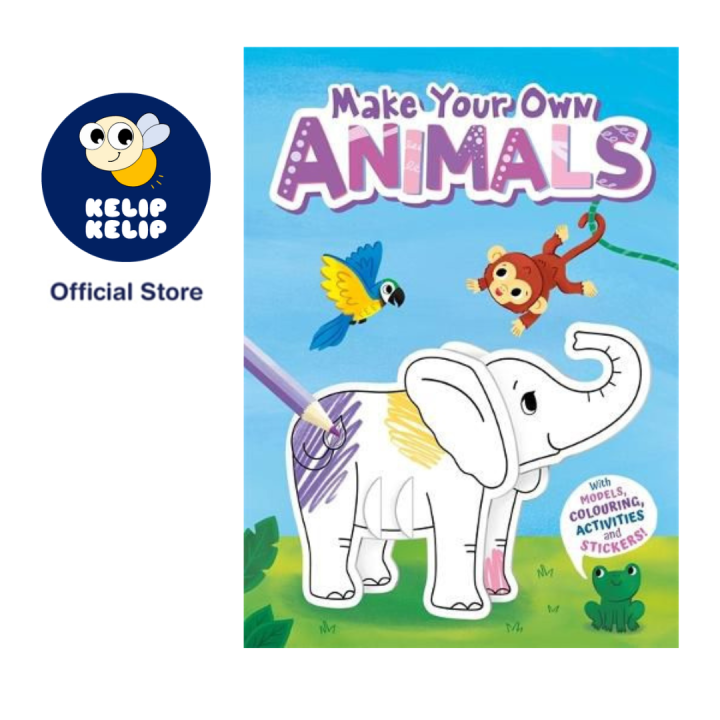 Make Your Own Animals Activity Book with Press Out Models Colouring ...