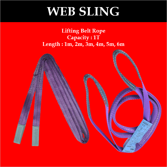 TOYU 1T 1m- 6m Lifting Belt Rope Webbing Sling Belt W/Double Reinforced ...