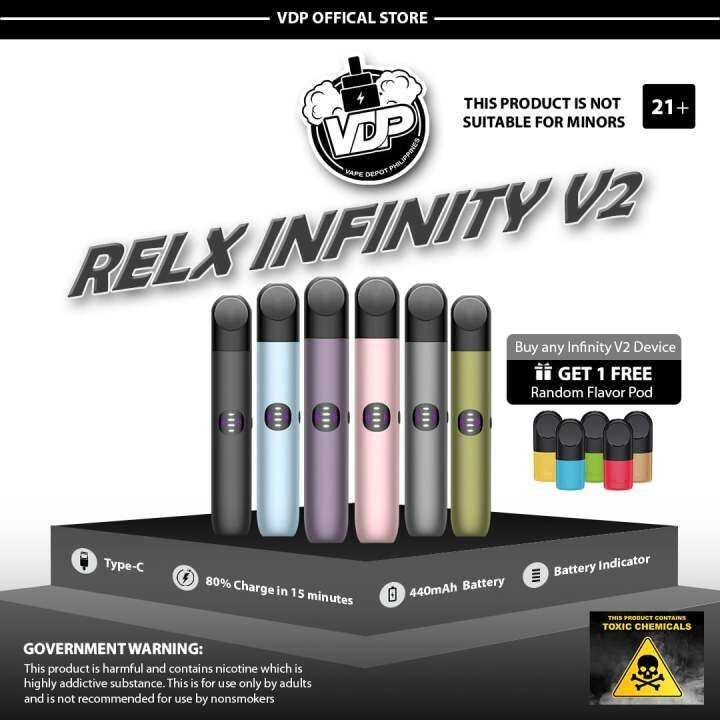 RELX Infinity V2 with 1 FREE RANDOM POD VDP Vape Depot Philippines | Lazada PH