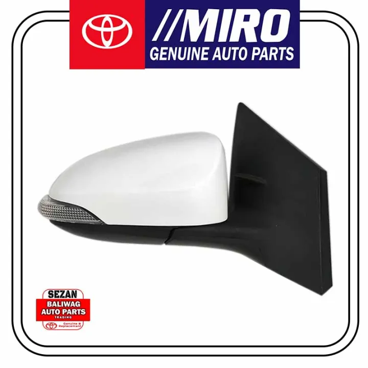 MIRO SIDE MIRROR RIGHT POWER RETRACTABLE WITH LAMP WHITE TOYOTA ALTIS ...