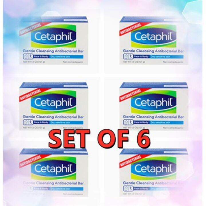 (SET OF 6 ) Cetaphil Gentle Cleansing Antibacterial Soap Bar 127g ...