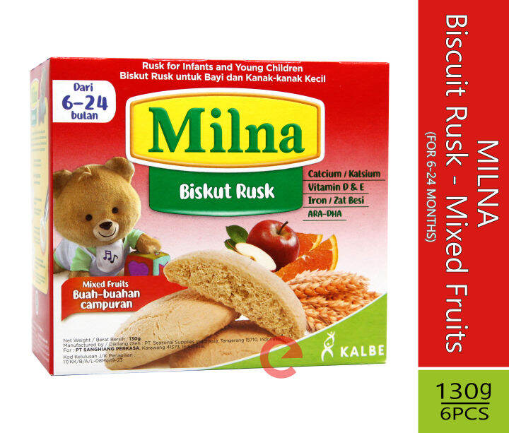 Milna Baby Biscuit Rusks 130G For 6-24 Months ( Original / Banana ...