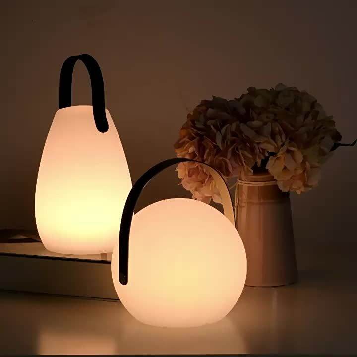 LED Bedroom Sleeping Bedside Wireless Desk Lamp Outdoor Portable Remote ...