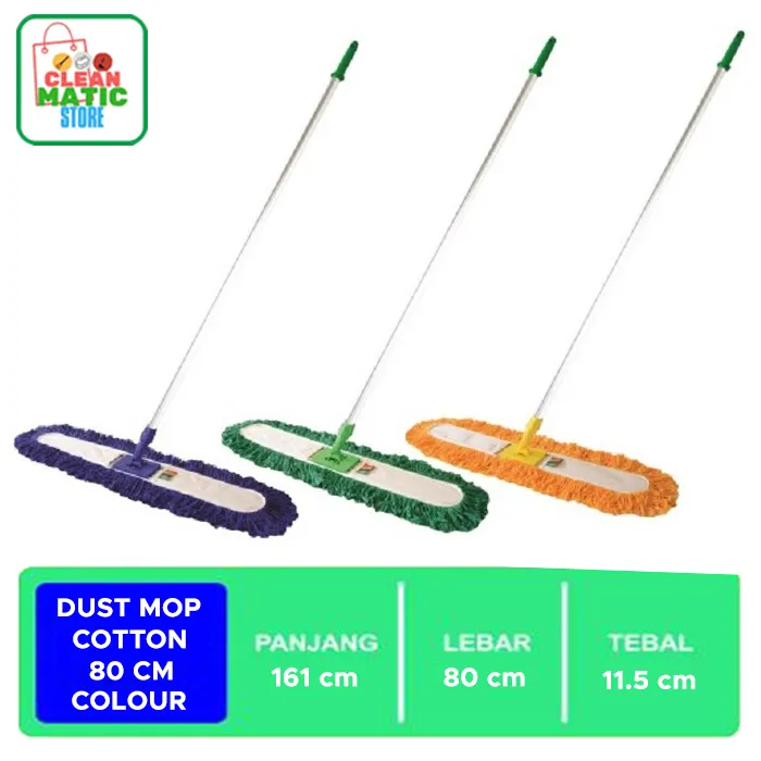 Clean Matic - Dust Mop Cotton 80 CM Colour Pendorong Debu- Biru ...
