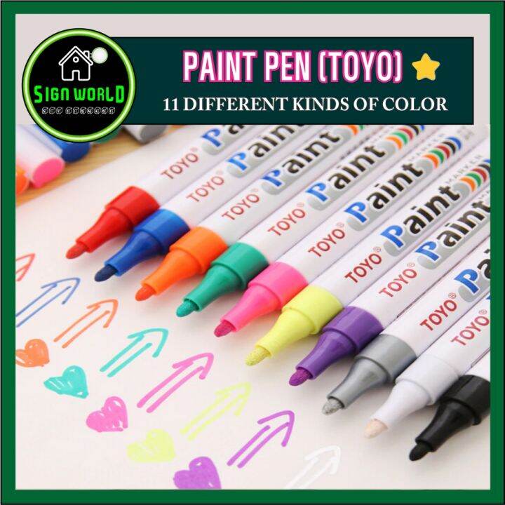 Paint Marker Pen Toyo / Waterproof Acrylic Glass Paper Rubber Fabric ...