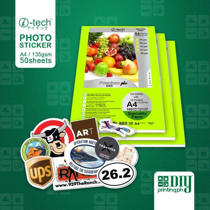 itech Photo Sticker Paper Glossy A4 Size 135gsm 50 Sheets | Lazada PH