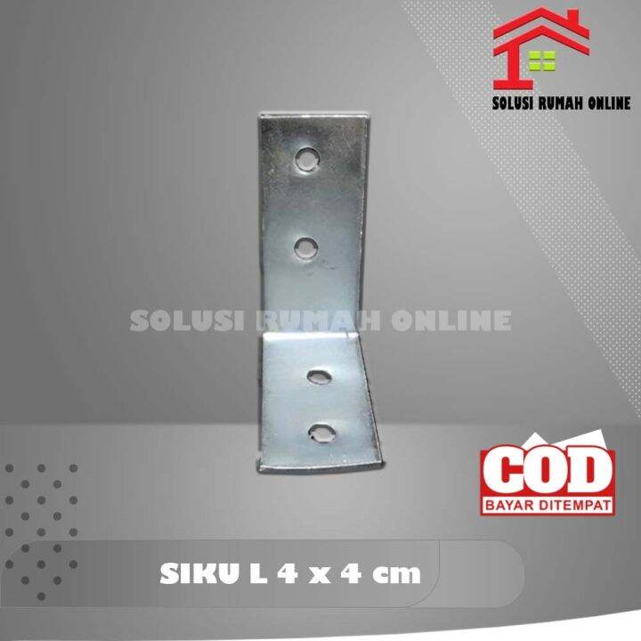 Plat Siku L Besi 4 x 4 cm / Plat Siku Tebal Rak Ambalan 4cm / 40 mm isi ...