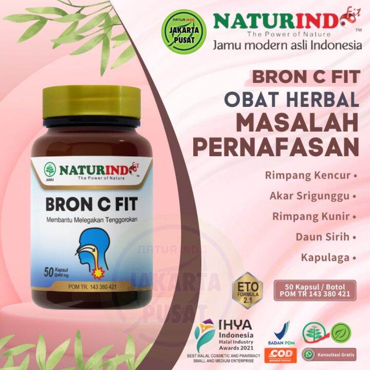 Naturindo Bron C Fit Obat Herbal Pneumonia Tbc Sinusitis Gurah Paru ...