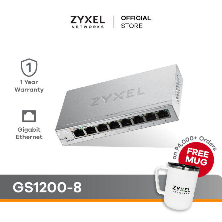 Zyxel GS1200-8 | 8 Port Gigabit Web Managed Switch | Plug & Play ...