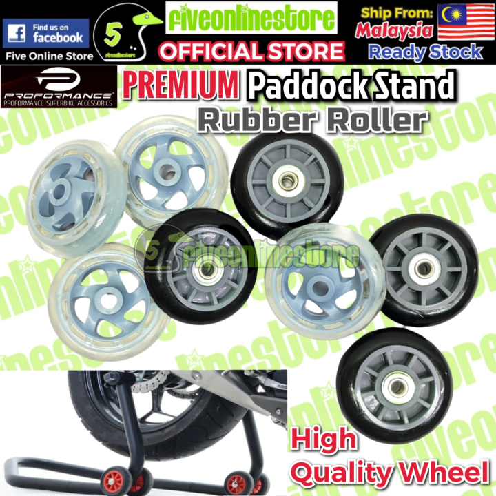 PROFORMANCE Paddock Stand PREMIUM Roller Rubber Wheel Universal ...