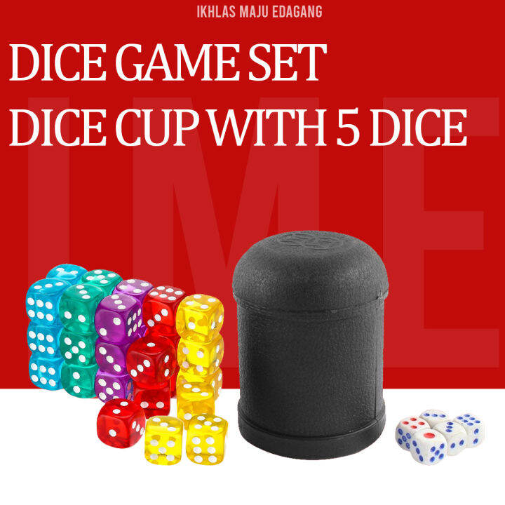 🎲[Ready Stock]🎲 Shake Dice Cup KTV Full Set + FREE 5 Dices 摇骰子 骰子盅 Dice Game | Lazada