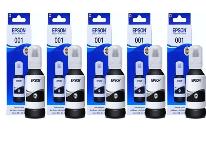 Epson 001 Original Bottle Ink (Black) set of 5 Bundle | Lazada PH