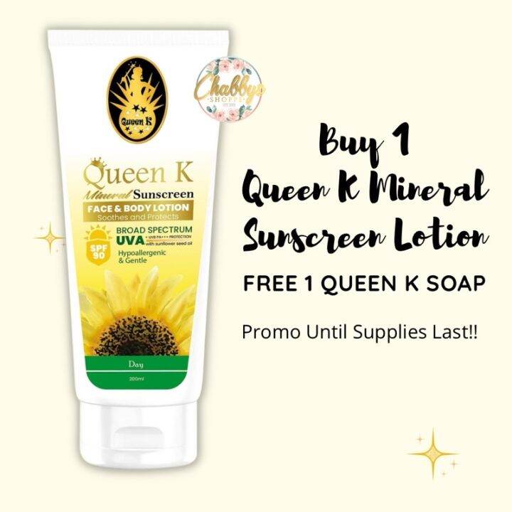 Queen K Mineral Sunscreen Broad Spectrum Face and Body Lotion SPF90 ...