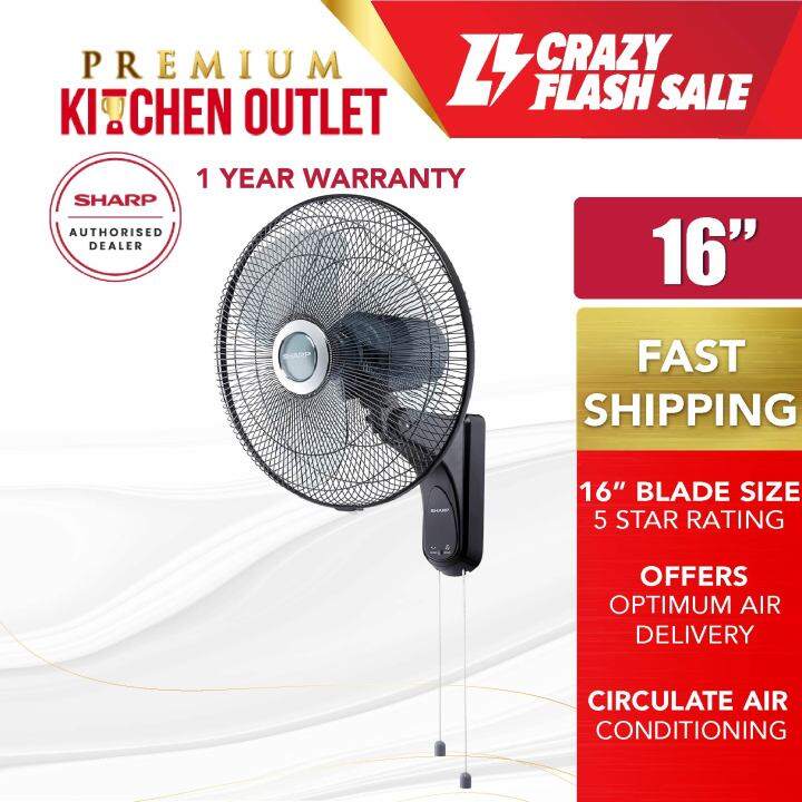 Sharp 16 Inch Wall Fan PJW169GY | Elba 16 Inch Wall Fan with Remote ...