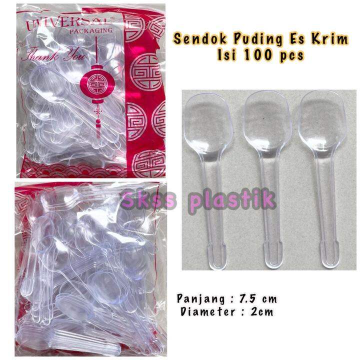 Sendok Eskrim STB Bening/ Sendok Puding Isi 100 pcs | Lazada Indonesia