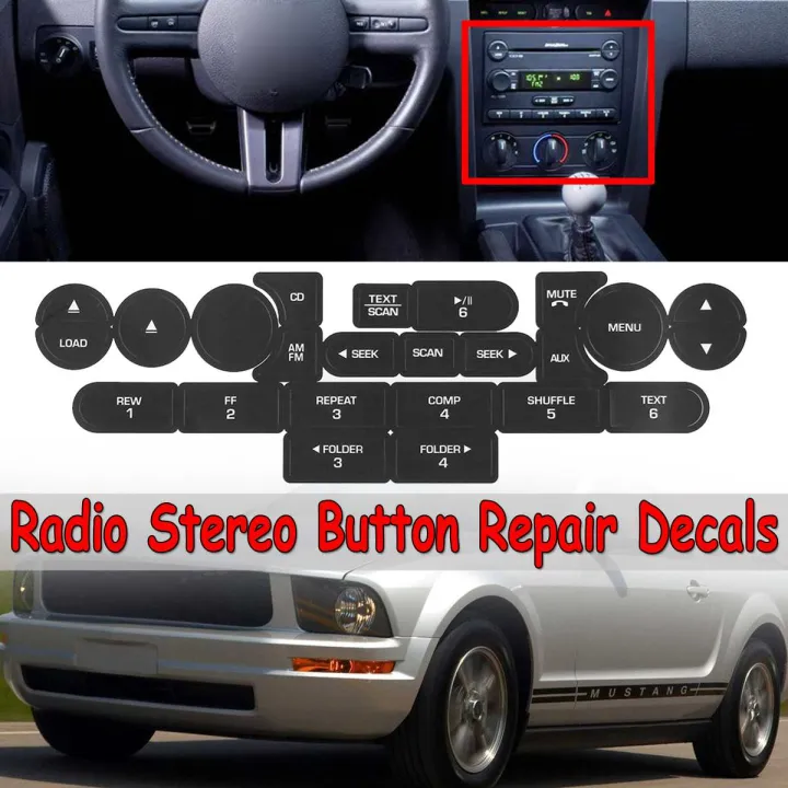 A Set Car Multimedia AM FM Stereo Button Decals Sticker For Ford For ...