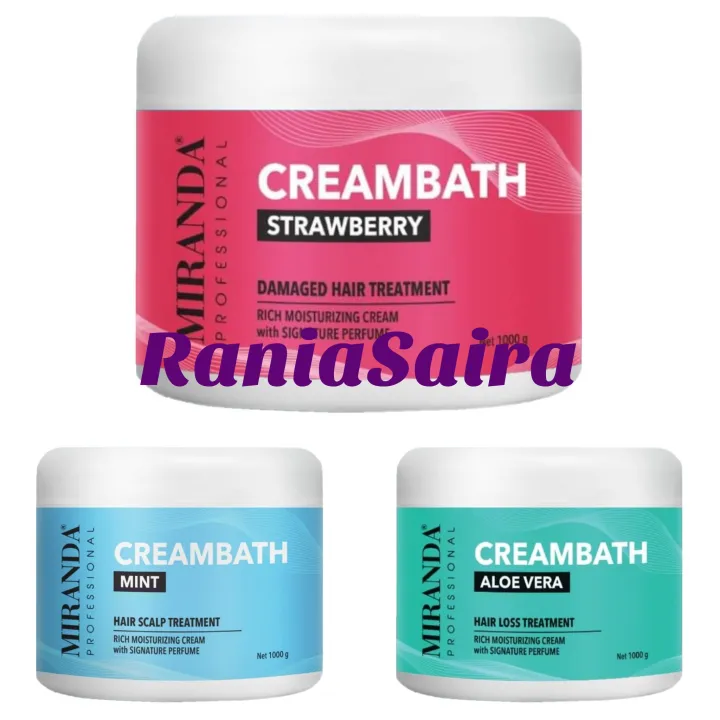 MIRANDA Professional Creambath 1000gr Menutrisi Rambut Kering Ngembang ...