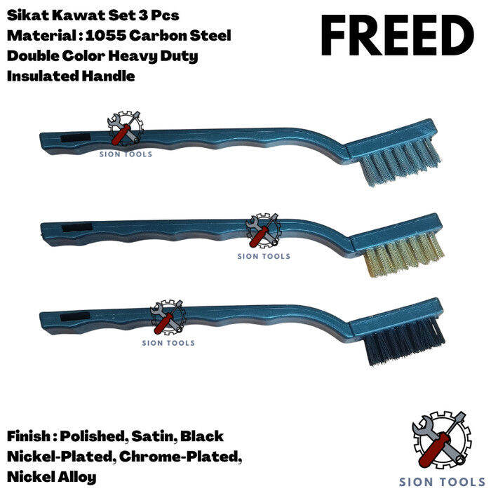 FREED TOOLS SIKAT KAWAT SET MINI 3PCS NYLON STAINLESS KUNINGAN | Lazada ...