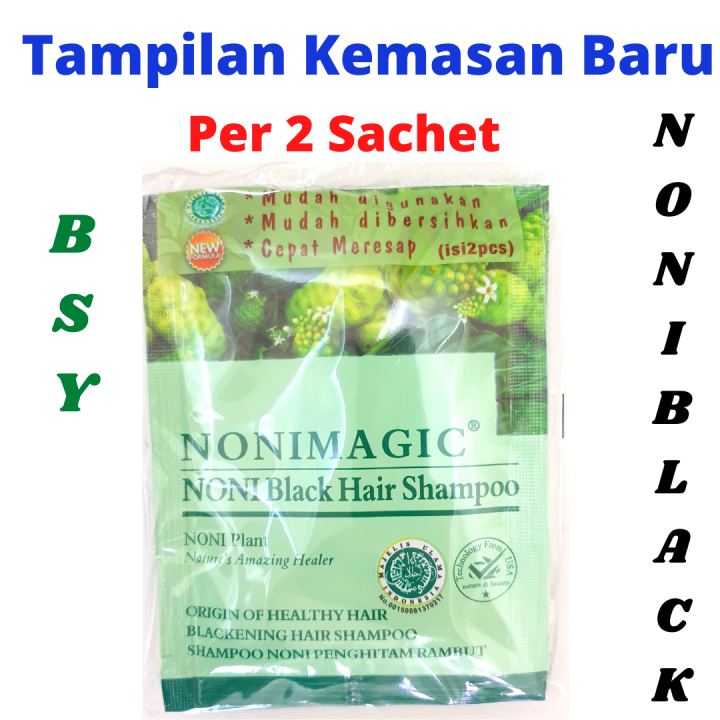 BSY NONI MAGIC BLACK HAIR SHAMPO (1 Bungkus =2 Sachet) Pewarna Rambut ...