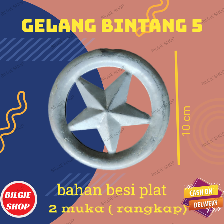 Ring gelang bintang 5 lima ornamen aksesoris ornamen hiasan pintu pagar ...