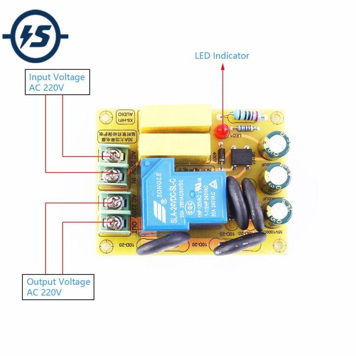 Power Supply Delay Soft Start Protection Board For Class A Amplifier Module 30A 6600W Electrical ...