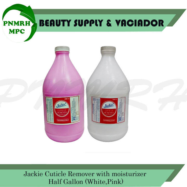 Jackie Cuticle Remover with moisturizer Half Gallon (White,Pink ...