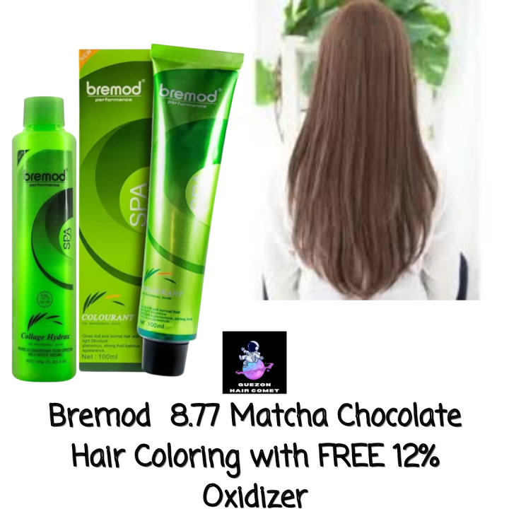 Bremod 8.77 Matcha Chocolate Hair Coloring with FREE 12% Oxidizer ...