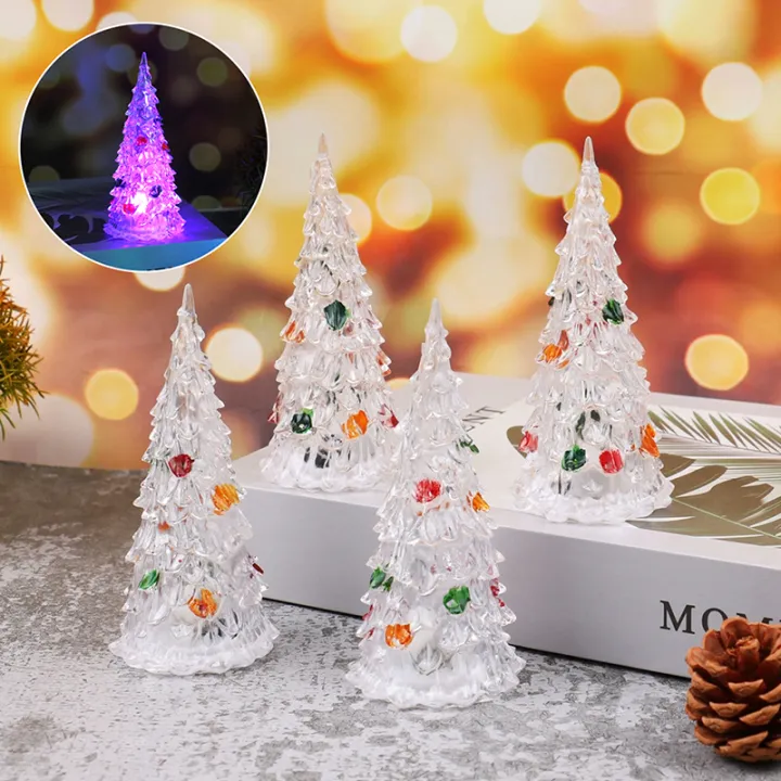 WenRan Mini Christmas Tree LED Light Ornament Dollhouse Christmas Tree ...