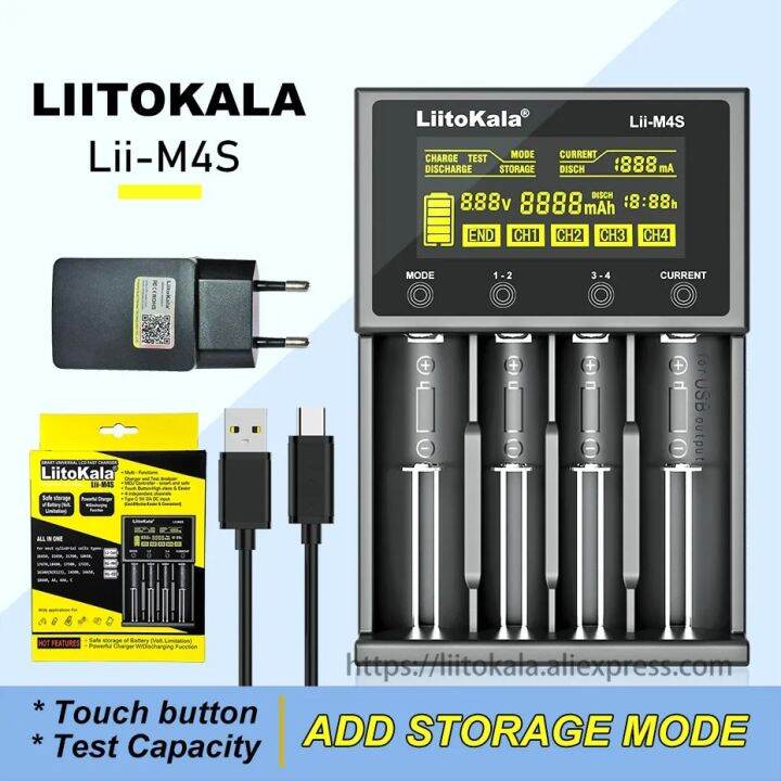 LiitoKala Lii-M4S 18650 LCD Multifunctional Battery Charger For 3.7V 1 ...