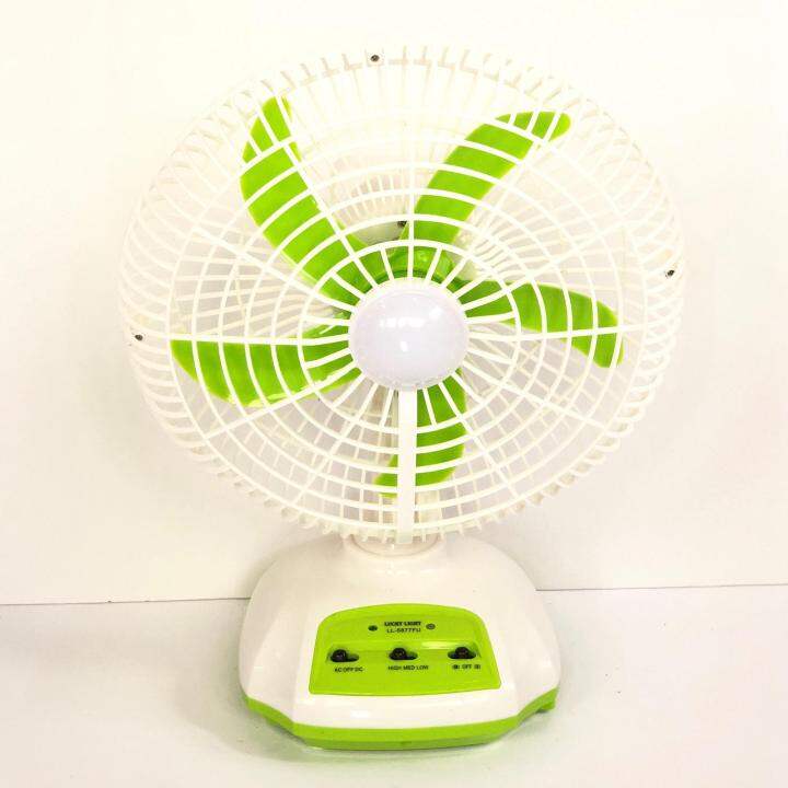 AC/DC RECHARGEABLE FAN WITH LIGHT LL-5877FU | Lazada PH