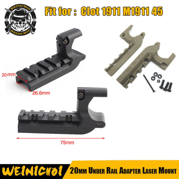 WNC C-olt 1911 M1911 45 20mm Pi/catin/ny Under Rail Adapter La/ser ...