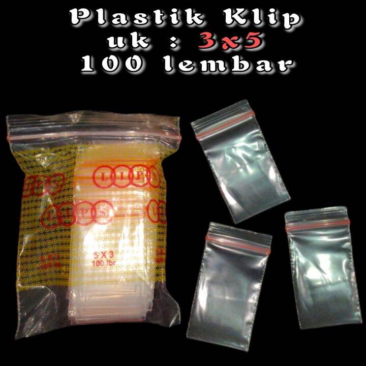 Plastik Klip kecil ukuran 3x5 cm [PAKET 10 BUNGKUS] (isi 1000 lembar ...