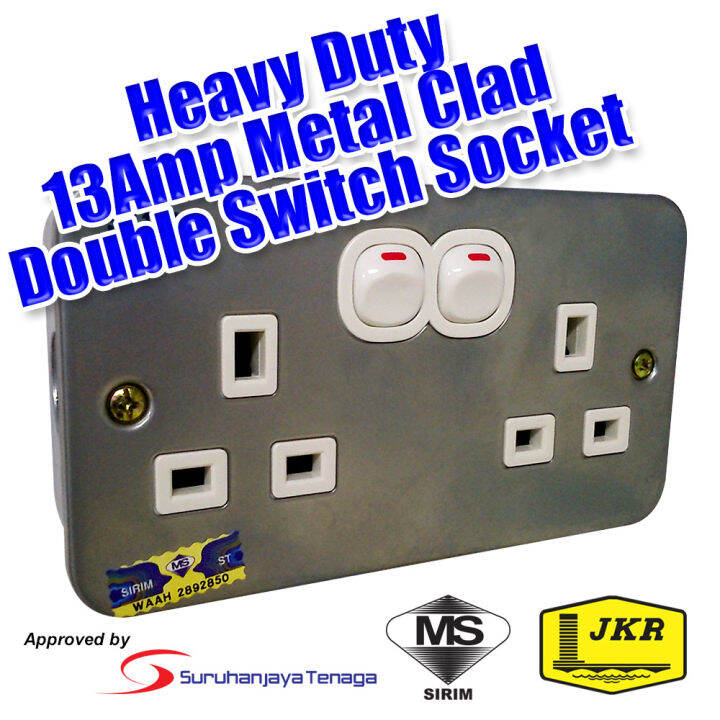 MS-D213 - SUM 13amp Double Metal Clad Switched Socket | Lazada