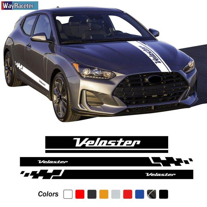 Racing Sport Rally Car Hood Decal Bonnet Body Kit Side Stripes Skirt ...