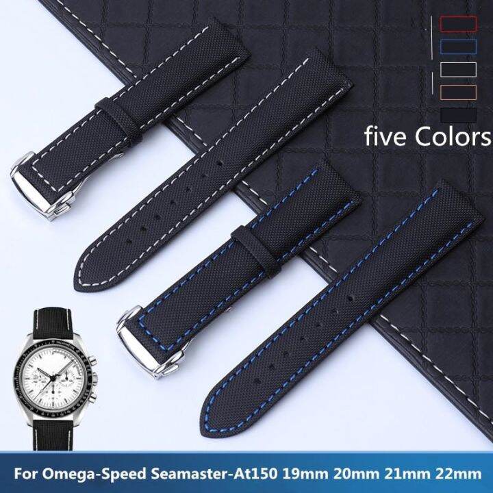 Nylon Leather Canvas Watchband For Omega Strap Speed Seamaster At150 ...
