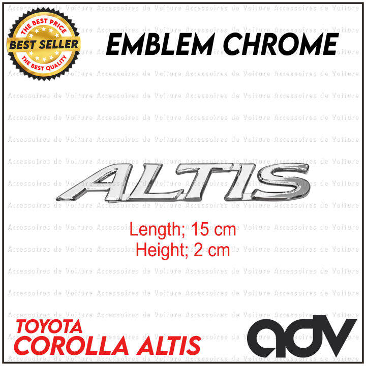 Altis Word Emblem Badge for Toyota Corolla Altis (Chrome) | Lazada PH