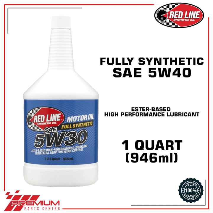 REDLINE 5W40 FULLY SYNTHETIC MOTOR OIL 1 QUART (946ml) | Lazada PH