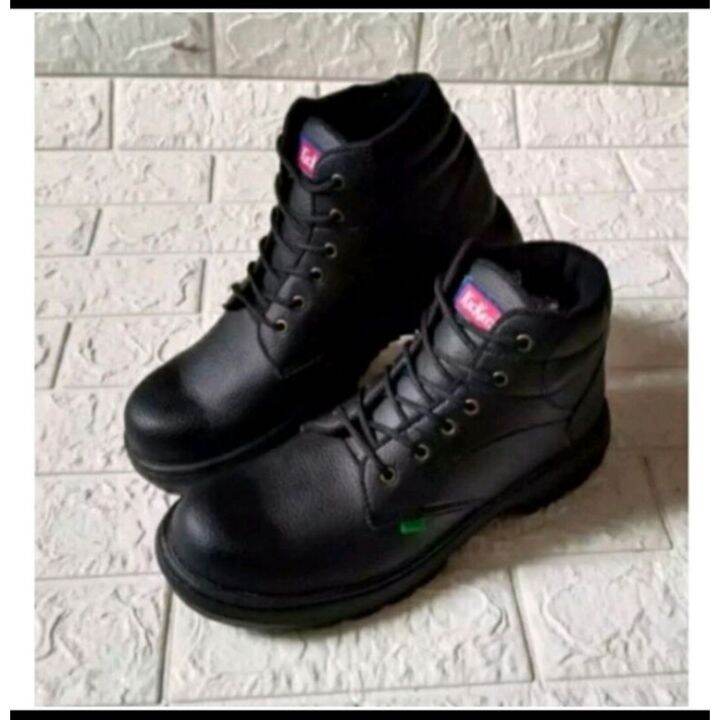 Sepatu Safety Semi Boot Murah KULIT SINTETIS BERKUALITAS Kerja Pabrik ...
