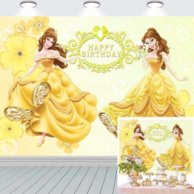 Belle Princess Birthday Photography Backdrop for Birthday Party ...