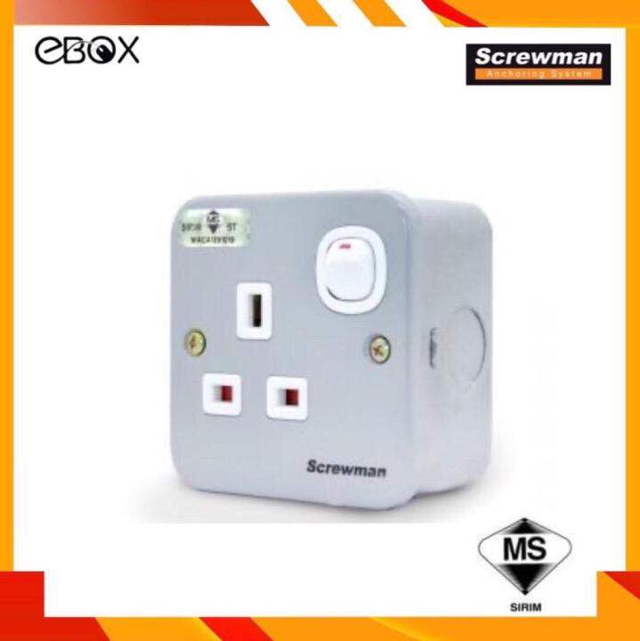 Screwman Heavy Duty Metal Clad 13A Switch Socket | Lazada