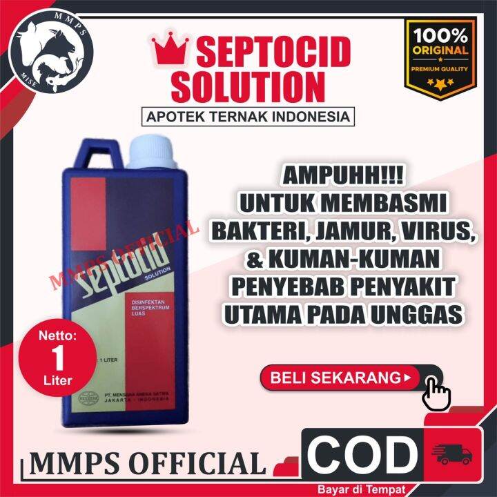 Septocid 1 liter Desinfektan Kandang Peternakan Basmi Virus Bakteri ...
