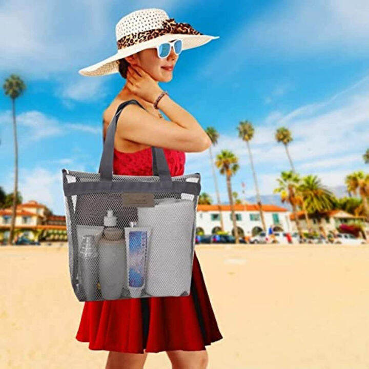 Quick-Drying Mesh Shower Bag Camp Gym Swimming Pools Travel Size ...